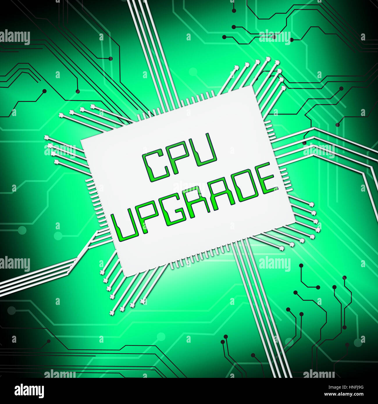 Cpu Upgrade Showing Microprocessor Update 3d Illustration Stock Photo ...