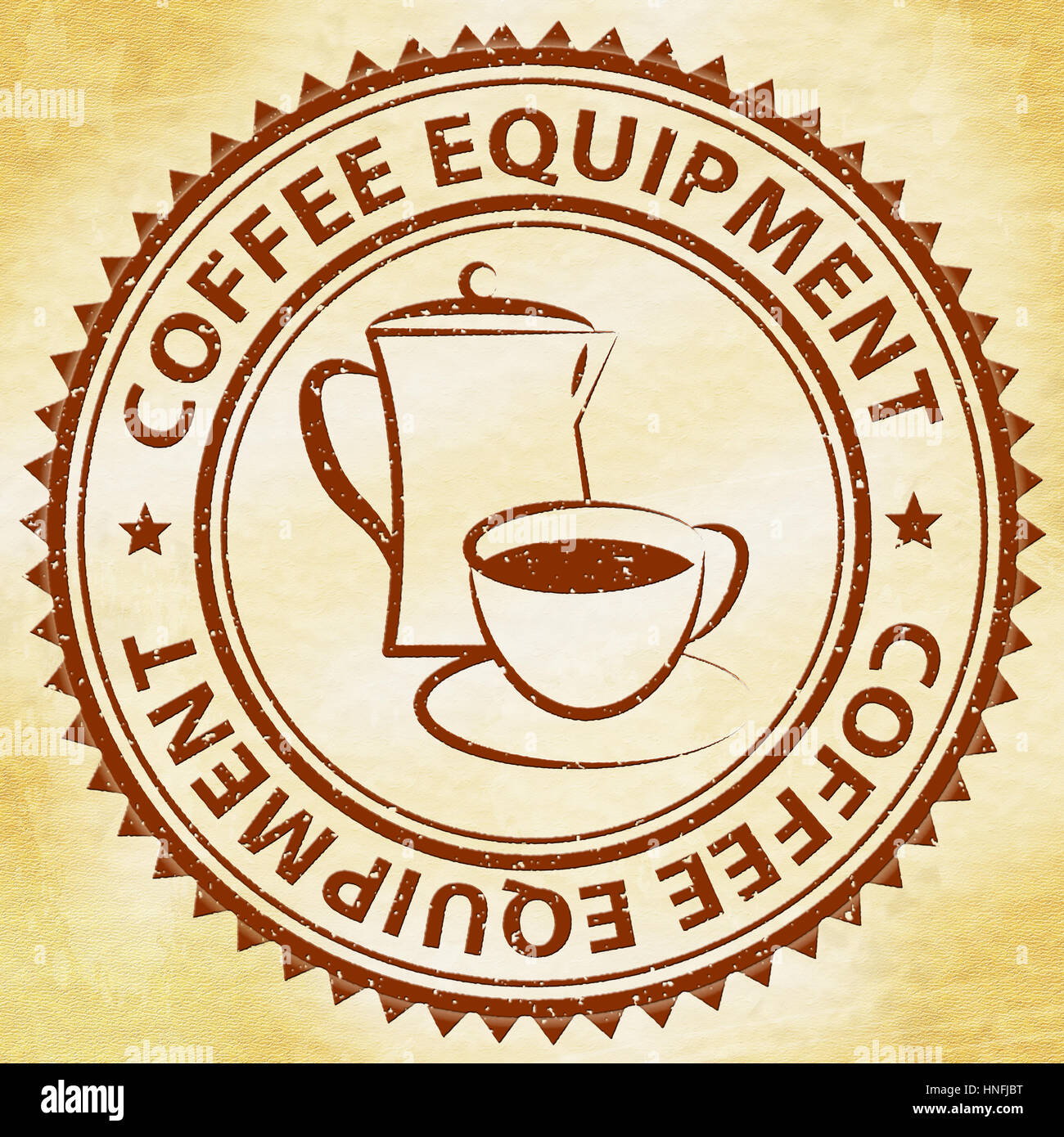 Coffee Equipment Stamp Means Cafe Machines Or Maker Stock Photo - Alamy