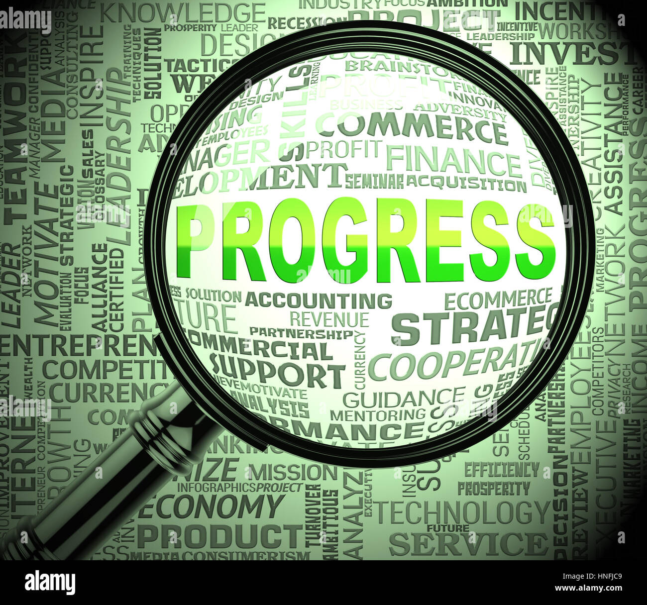 Progress Magnifier Meaning Magnify Forward And Progressing 3d Rendering ...