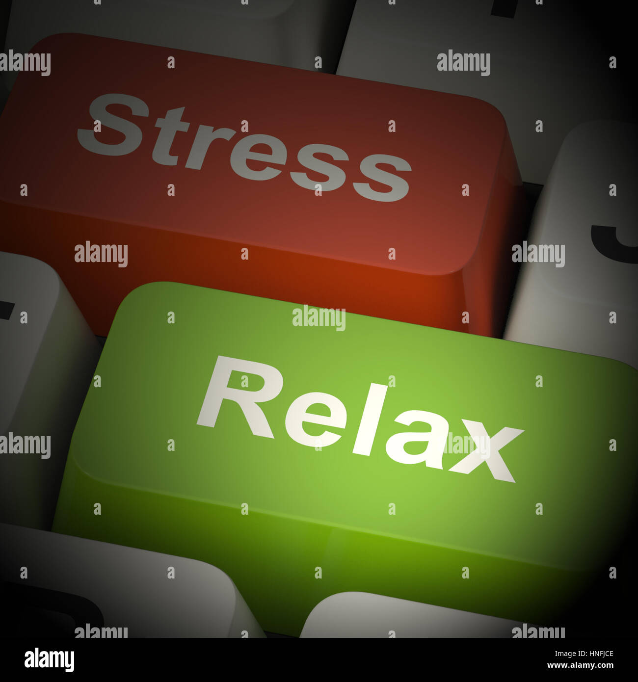 Stress Relax Computer Keys Shows Pressure Of Work 3d Rendering Stock ...