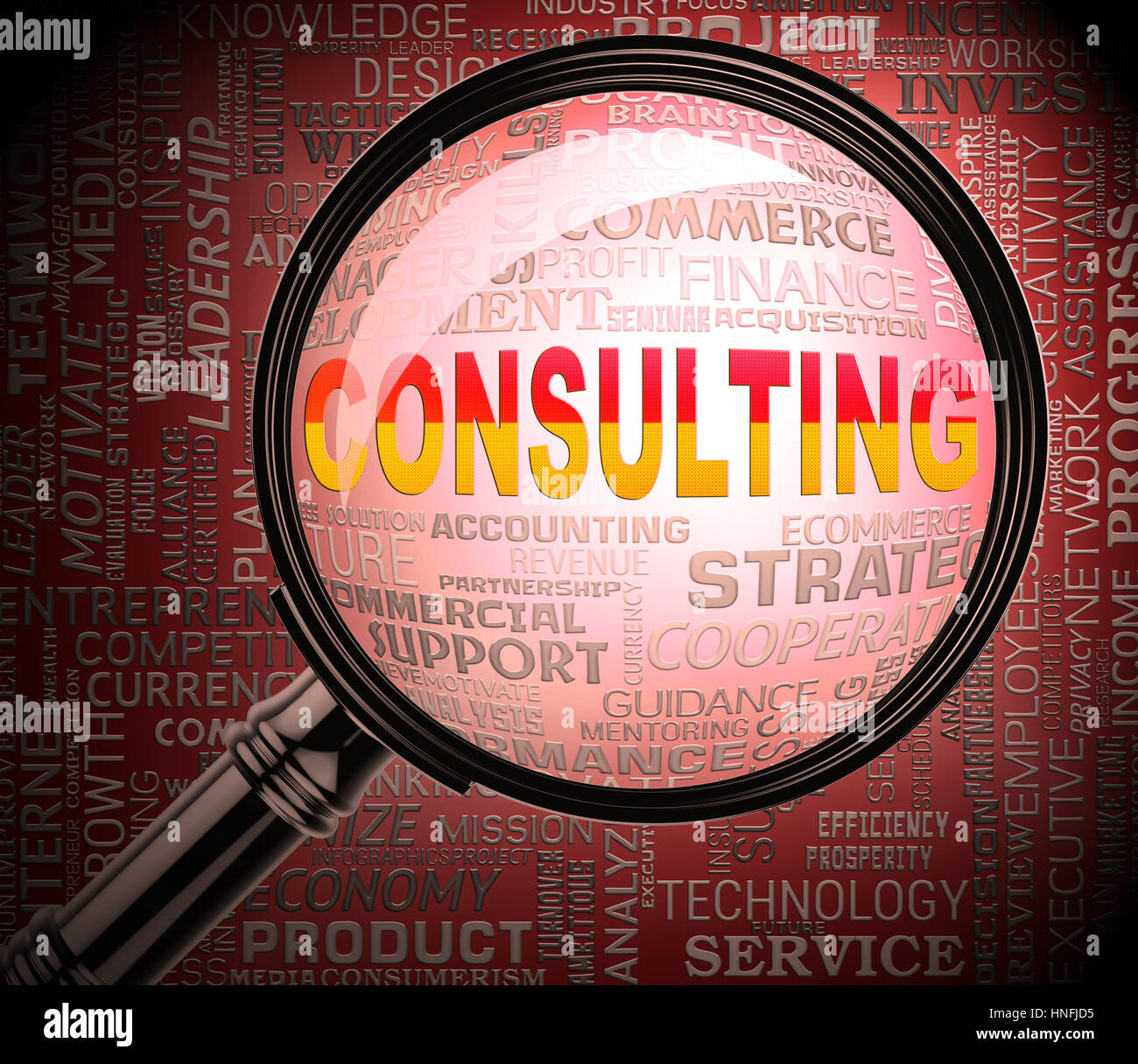 Consulting Magnifier Meaning Seek Information And Advice 3d Rendering ...