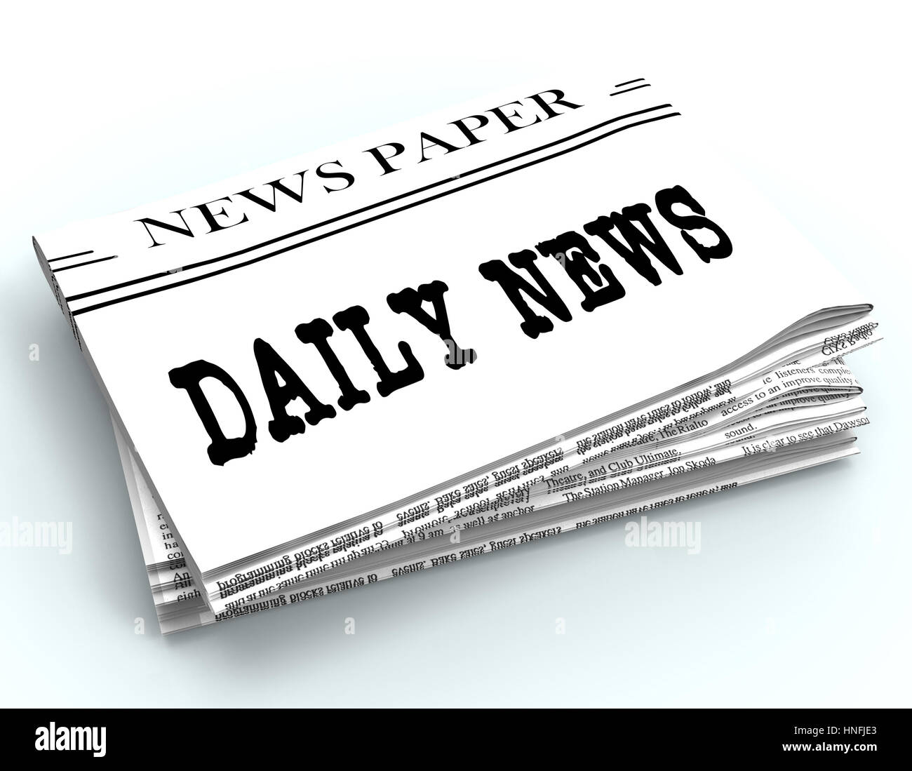 Daily Newspaper Message Represents Regular News 3d Rendering Stock ...