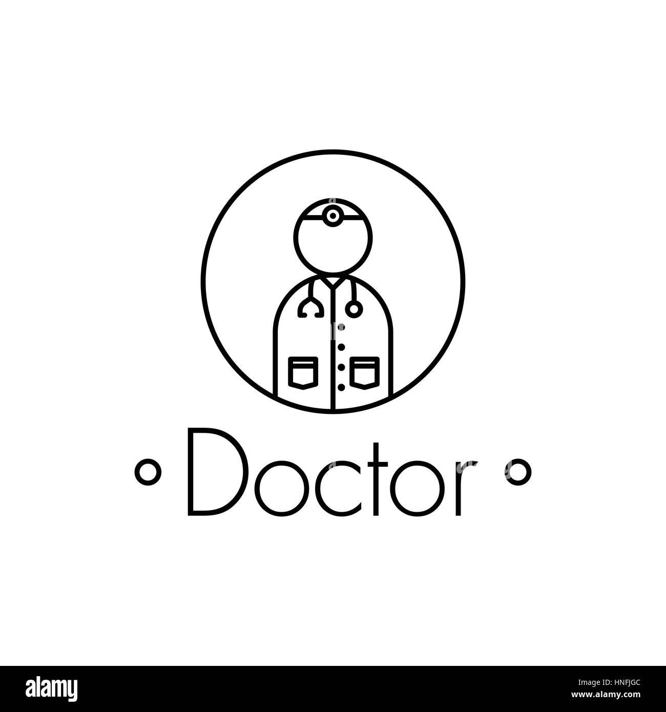 Doctor outline icon on white background Stock Vector Image & Art - Alamy