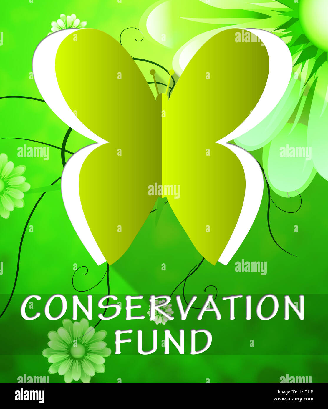Conservation Fund Butterfly Cutout Shows Preservation 3d Illustration ...