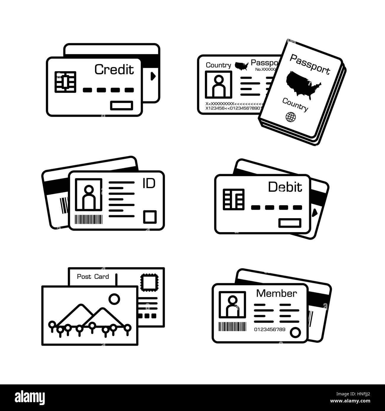 Set of electronic cards and other cards Stock Vector Image & Art - Alamy