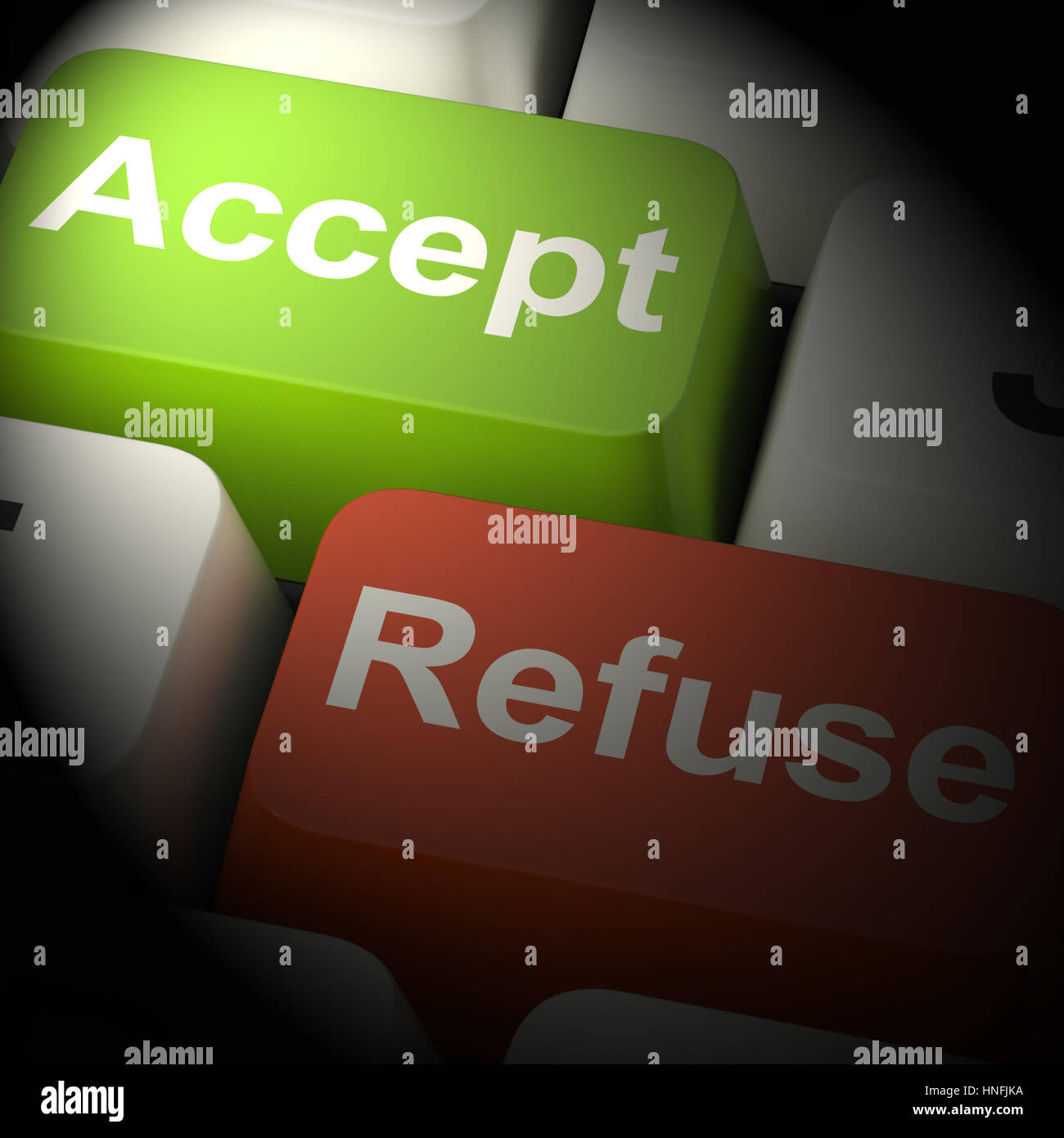 Accept And Refuse Keys Show Acceptance Or Denial 3d Rendering Stock ...