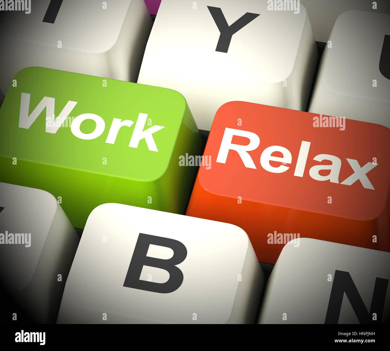 Work Relax Keys Shows Decision To Take A Break 3d Rendering Stock Photo ...