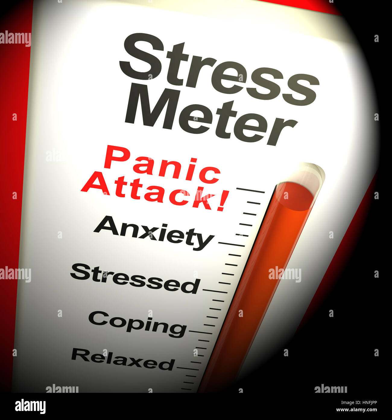 Stress Meter Thermometer Showing Panic Attack From Stressing 3d ...