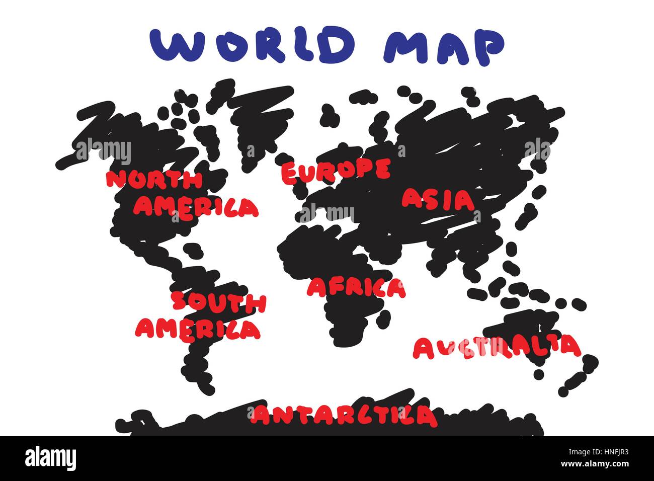 Line drawing world map hi-res stock photography and images - Alamy