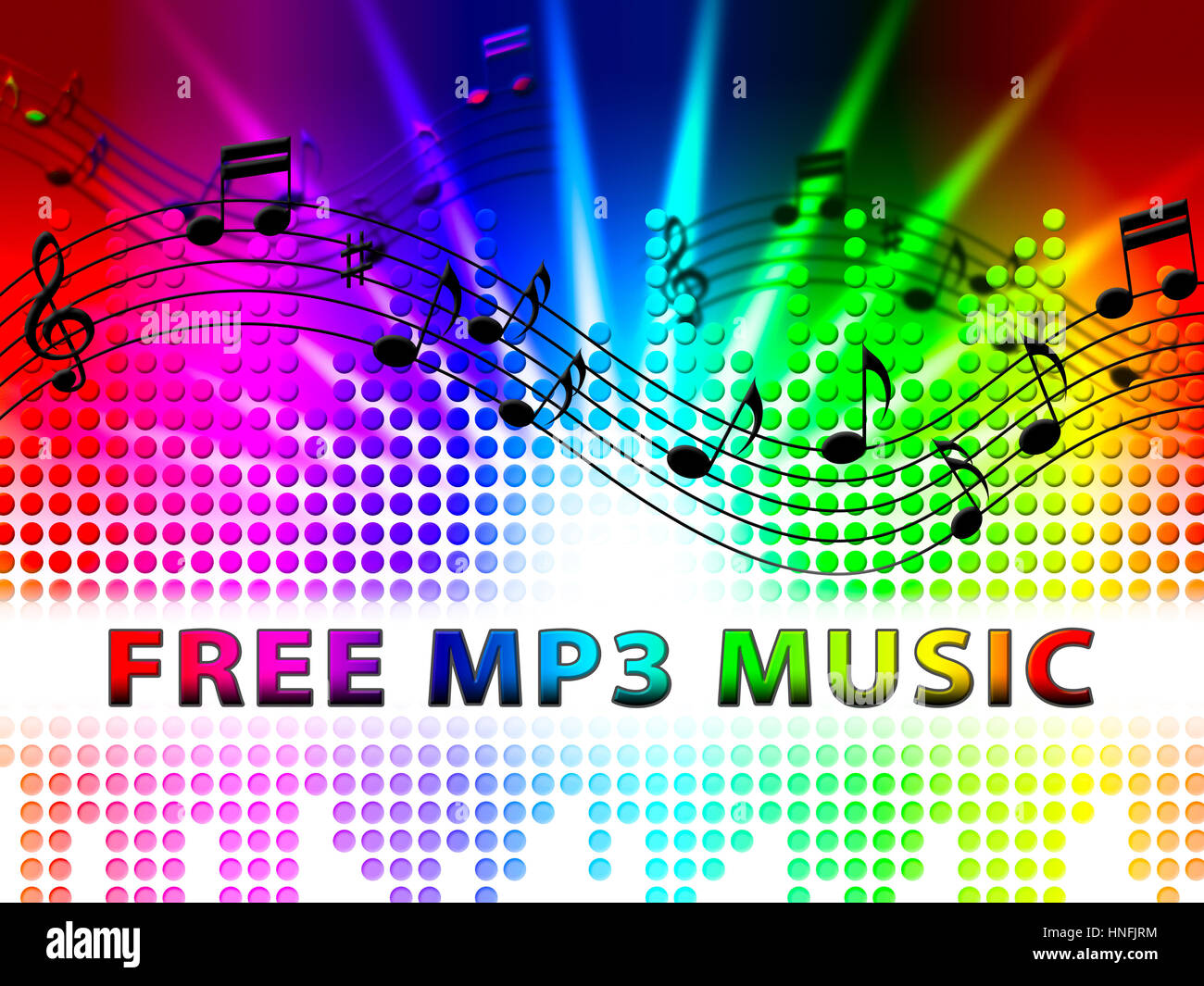 Fre Mp3 Music Notes Design Denotes No Cost Soundtracks Stock Photo - Alamy