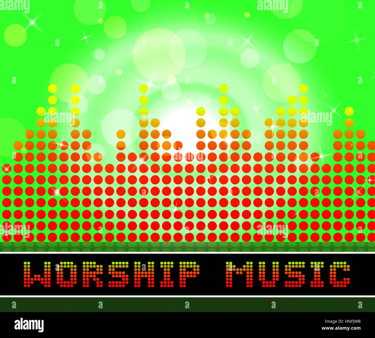 Worship Music Church Songs Graphic Equalizer Shows Religious Joy Stock ...