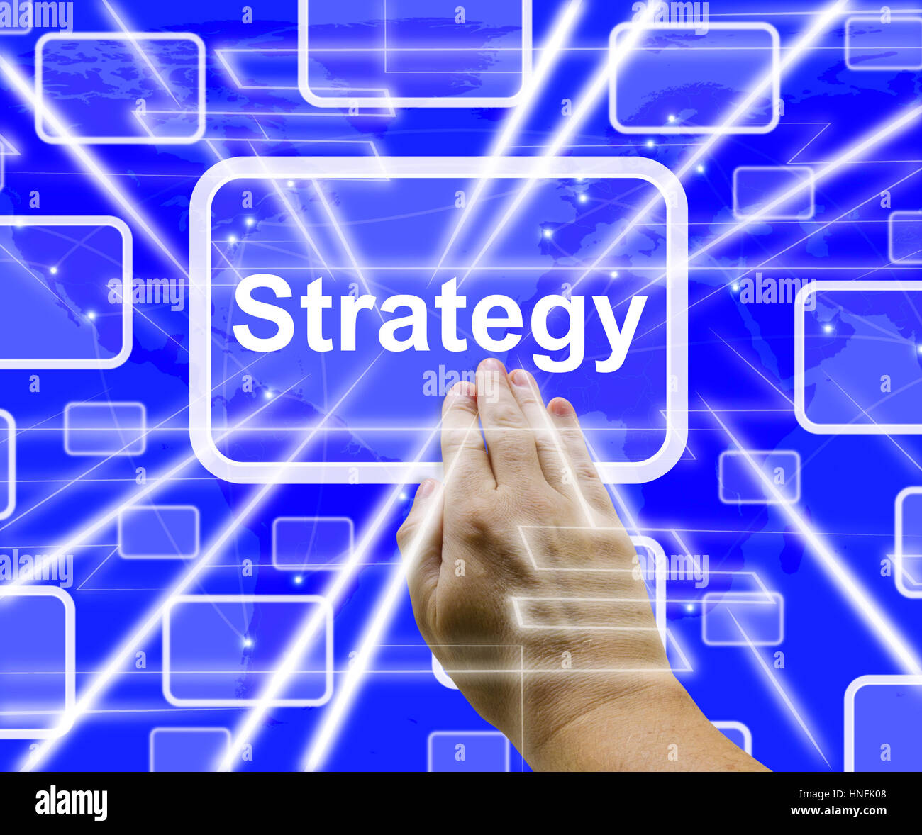 Strategy Button Showing Planning And Vision To Acheive Your Goals 3d ...