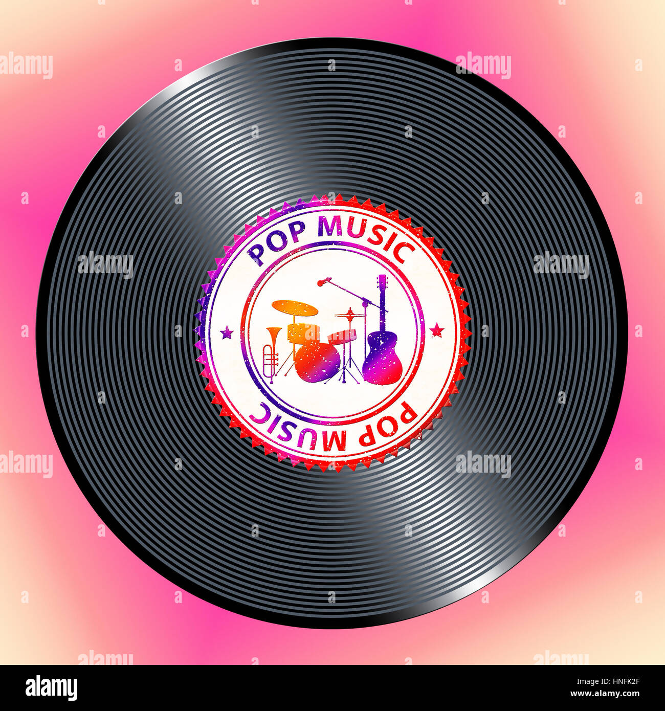 Pop Music Record Representing Sound Track And Acoustic Stock Photo - Alamy
