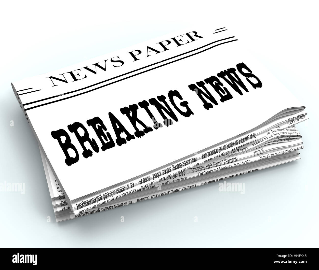 Breaking News Newspaper Represents Current Newspapers 3d Rendering ...