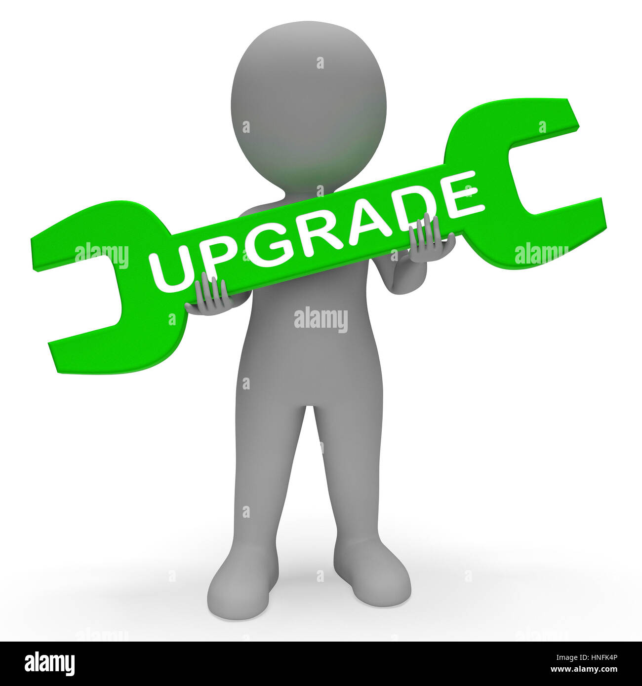 Upgrade Character with Spanner Indicates Update Upgrades 3d Rendering ...