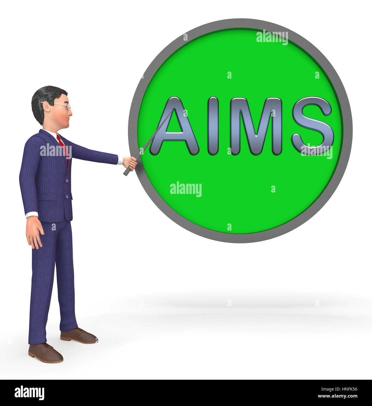 Aims Button Sign Indicates Aspiration And Purpose 3d Rendering Stock ...