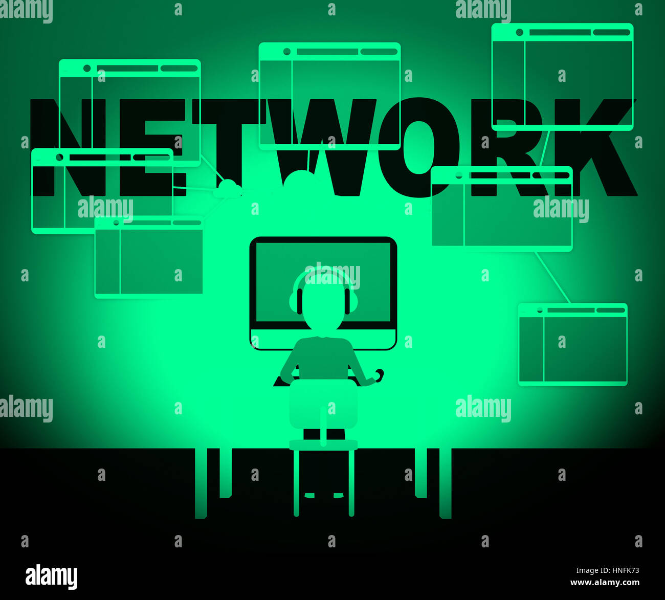 Computer Network Character Representing Global Communications 3d ...