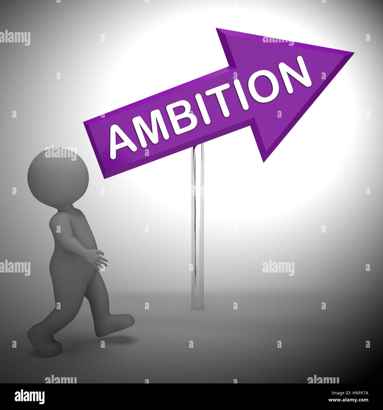 Ambition Arrow Sign Represents Objective Wish 3d Rendering Stock Photo ...