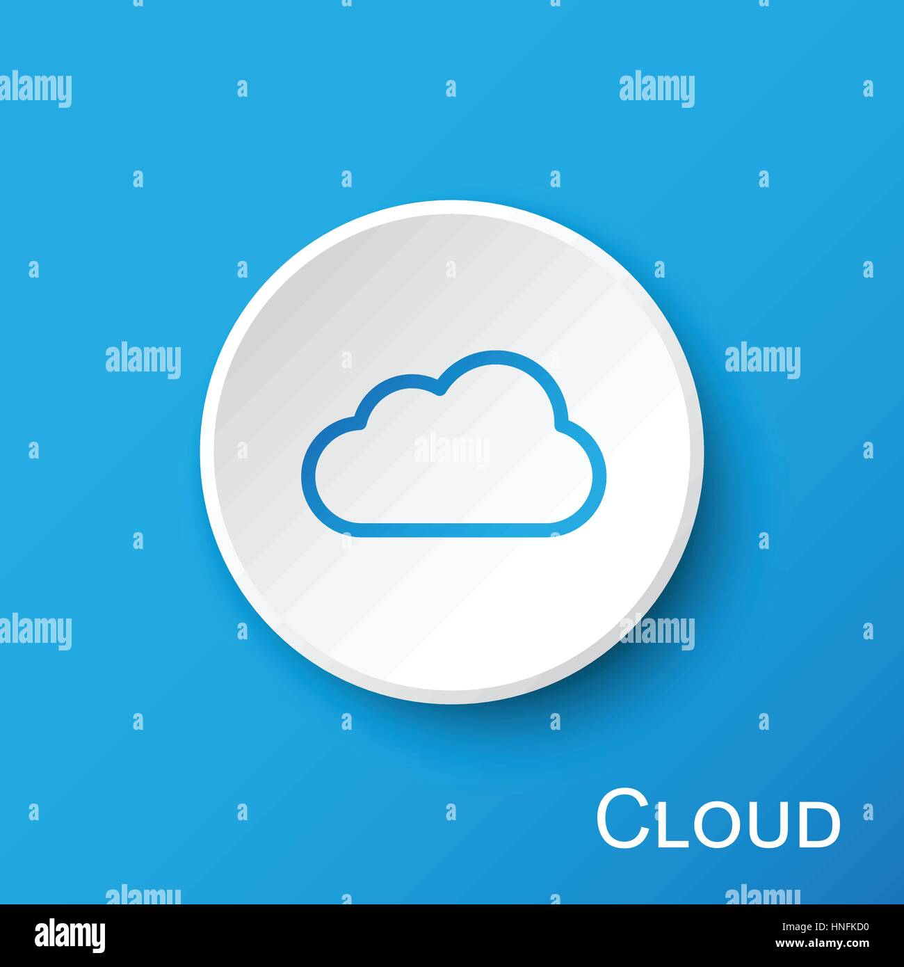 Cloud button on blue gradient background Stock Vector Image & Art - Alamy