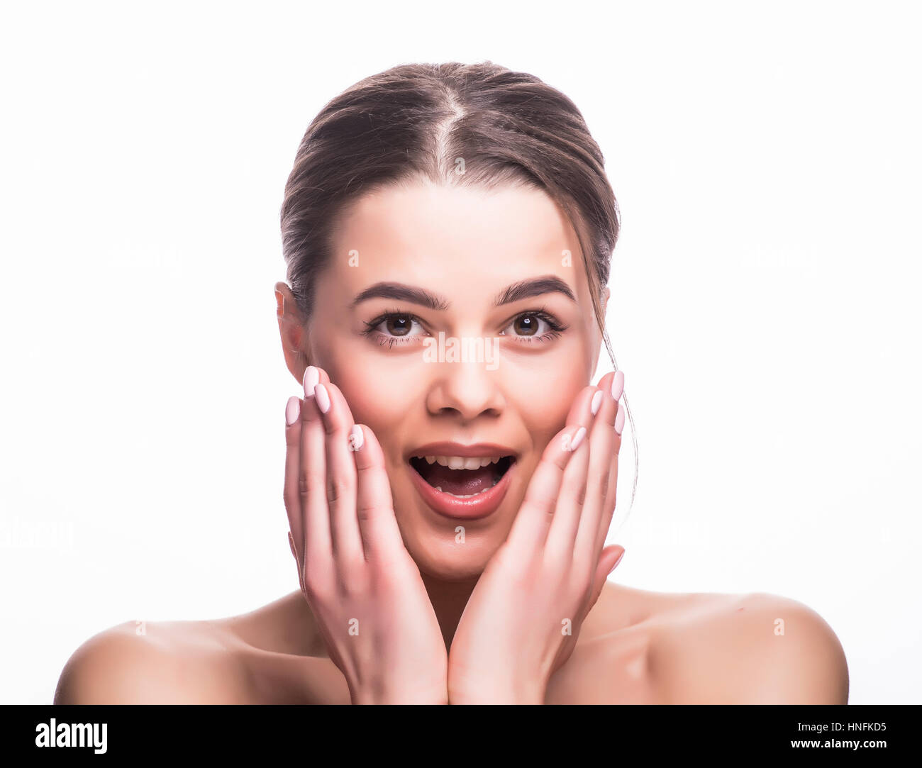 Beauty Fashion surprised Woman portrait. Beautiful model girl with ...