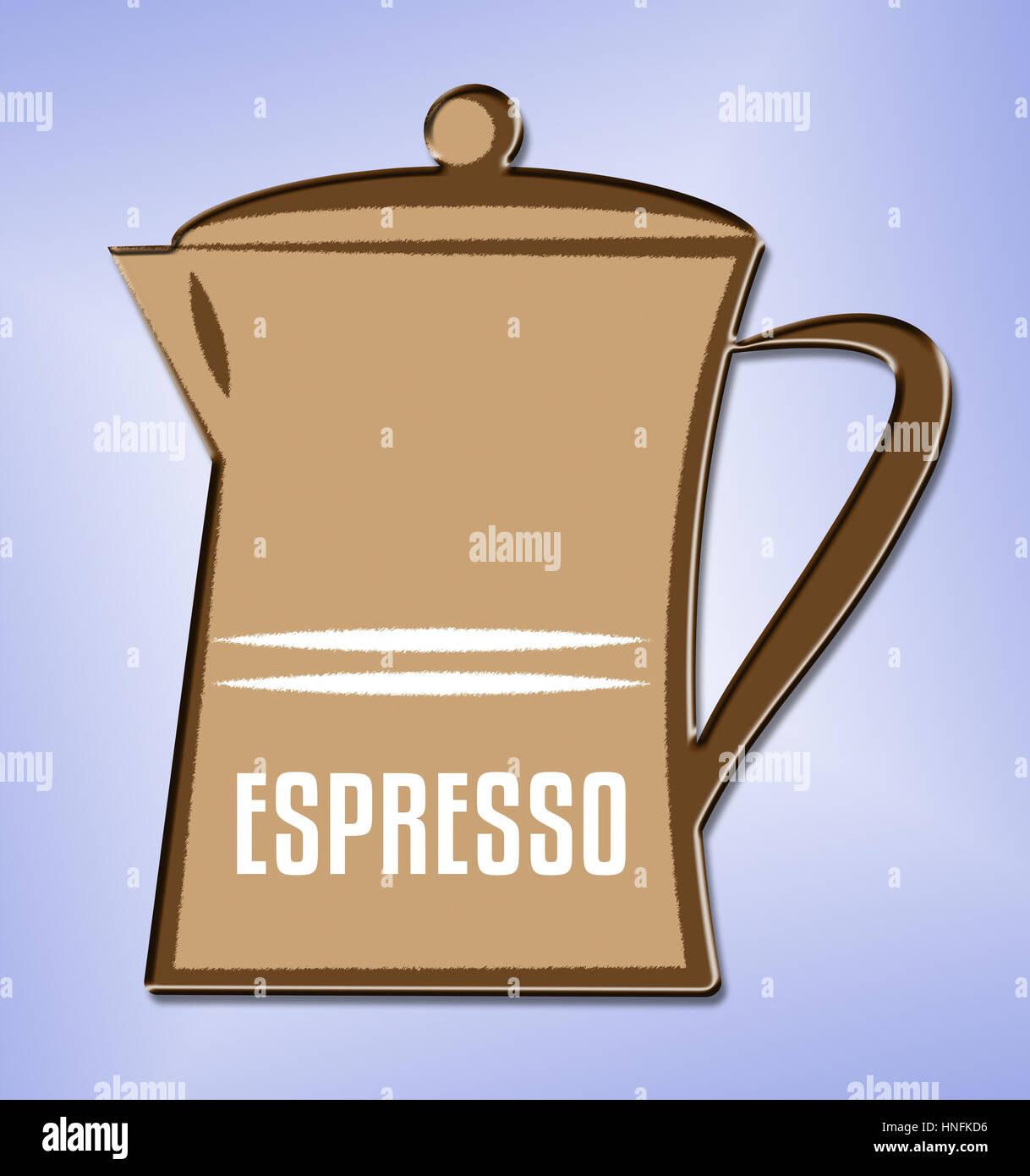 Espresso Coffee Jug Shows Hot Beverage And Caffeine Stock Photo - Alamy