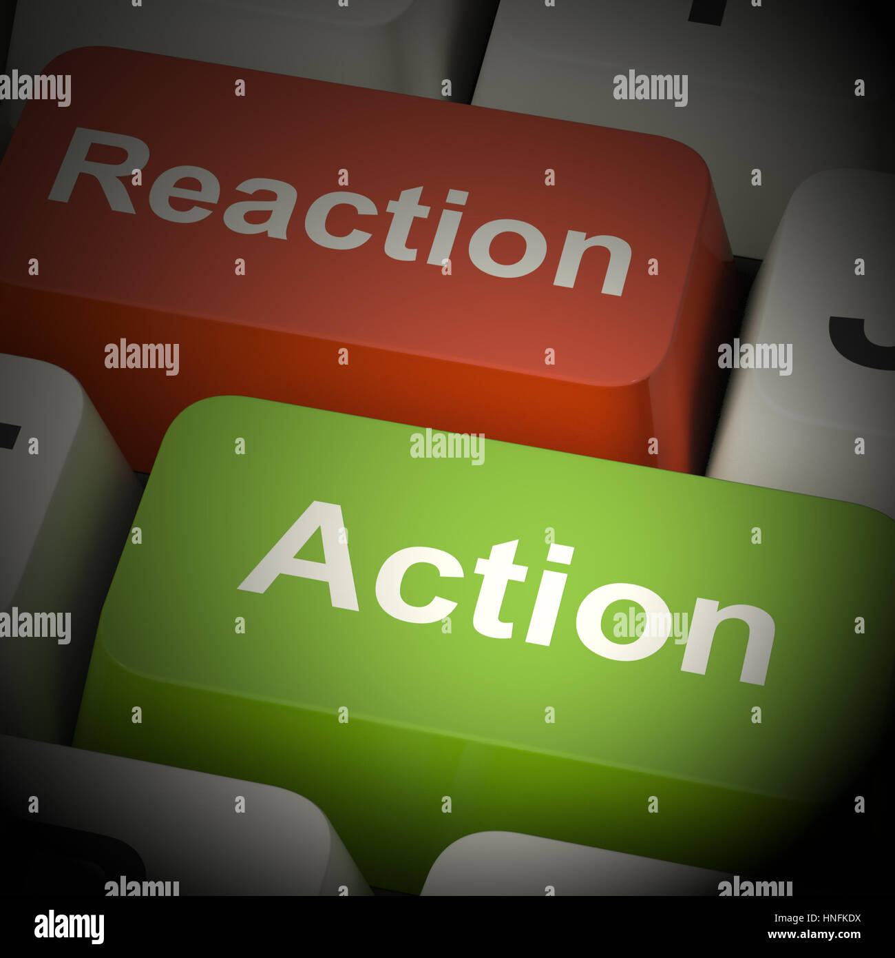 Action Reaction Computer Keys Shows Control Feedback 3d Rendering Stock ...