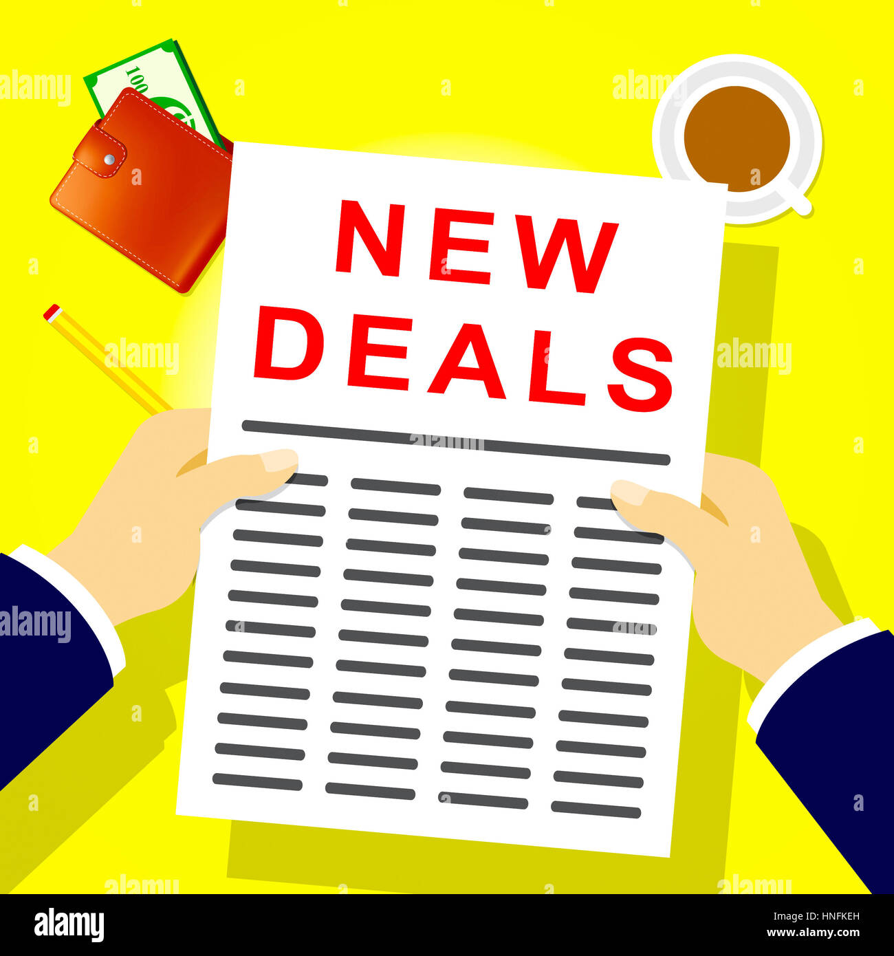 New Deals Newsletter Represents Latest Product 3d Illustration Stock ...