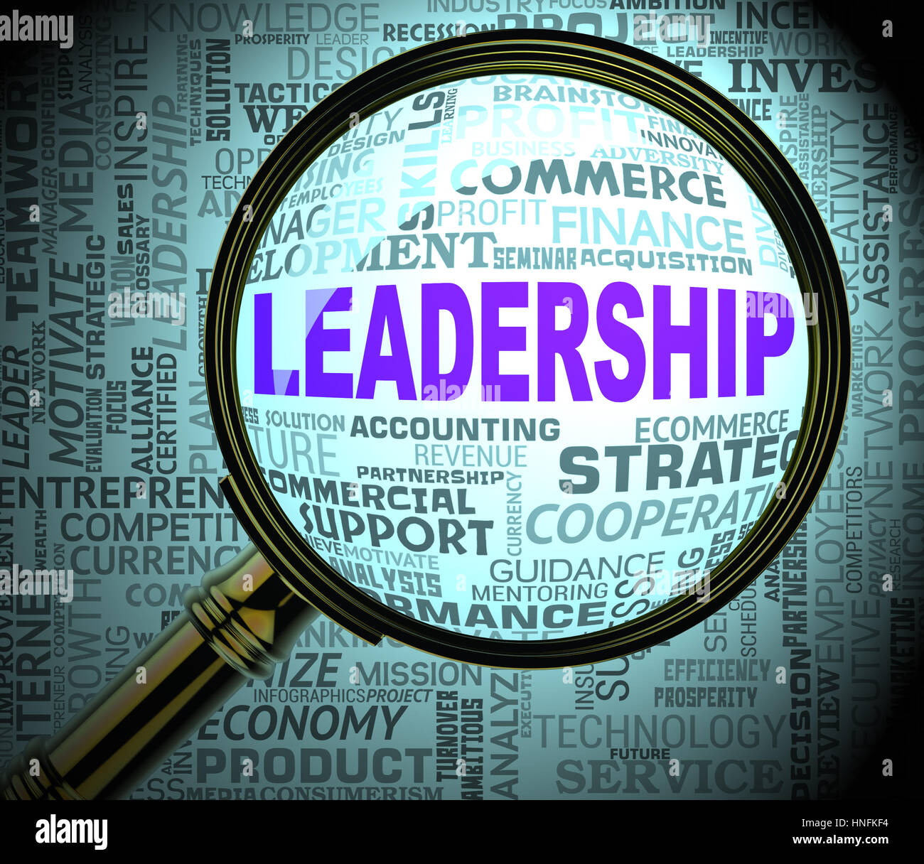 Leadership Magnifier Representing Search Management And Research 3d ...