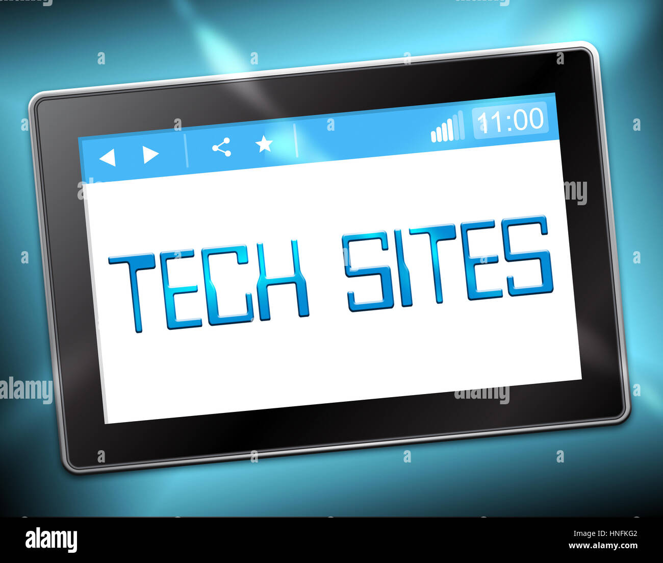 Tech Sites Tablet Representing Technology Websites 3d Illustration ...