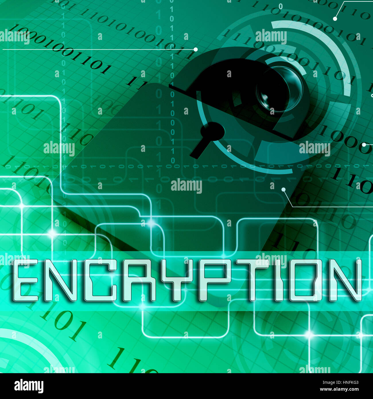 Encryption padlock showing data hi-res stock photography and images - Alamy