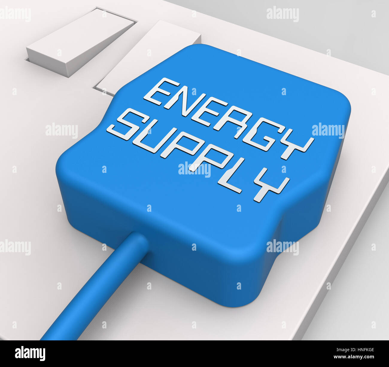 Energy Supply Plug In Socket Shows Electric Power 3d Rendering Stock ...