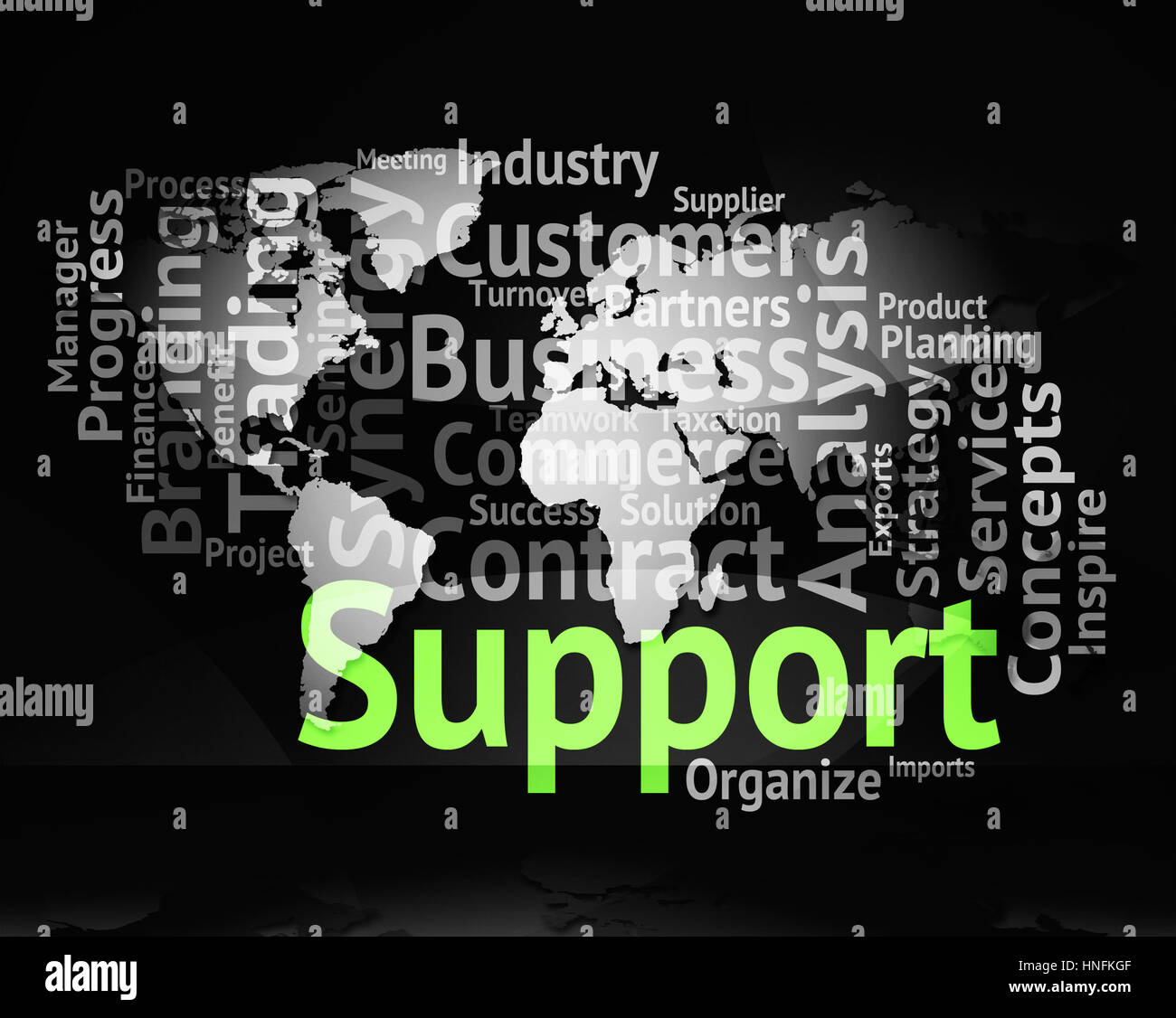 Support Word Means Helping Words And Helpdesk Stock Photo - Alamy