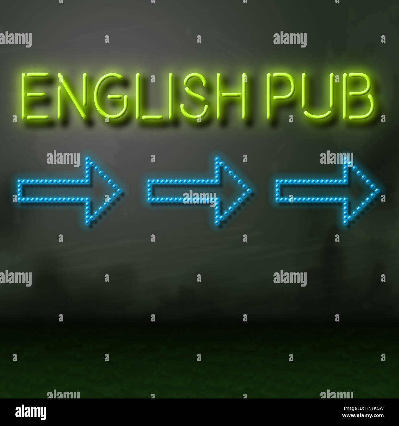 English Pub Neon Sign Shows British Bar Nightlife Stock Photo - Alamy