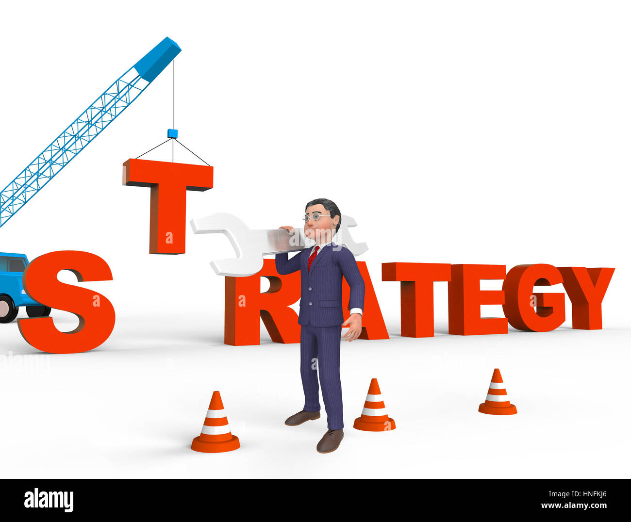 Strategy Crane Character Meaning Plan Tactics 3d Rendering Stock Photo ...