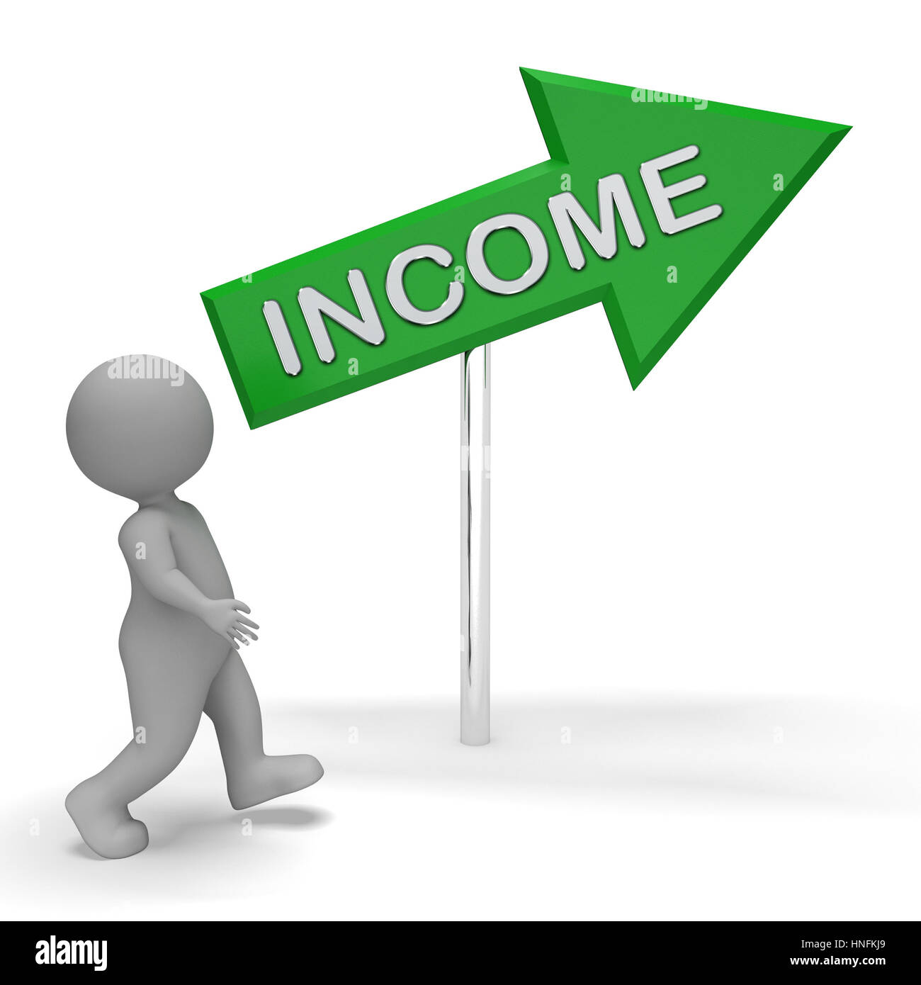 Income Arrow Sign Shows Revenues Earning 3d Rendering Stock Photo - Alamy