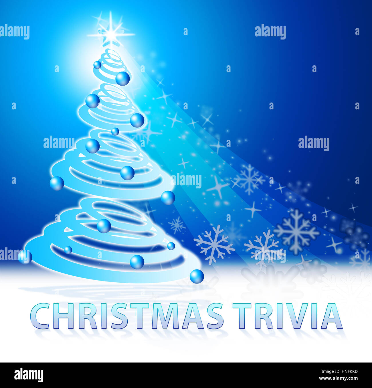 Christmas Trivia Tree Scene Shows Xmas Facts 3d Illustration Stock ...