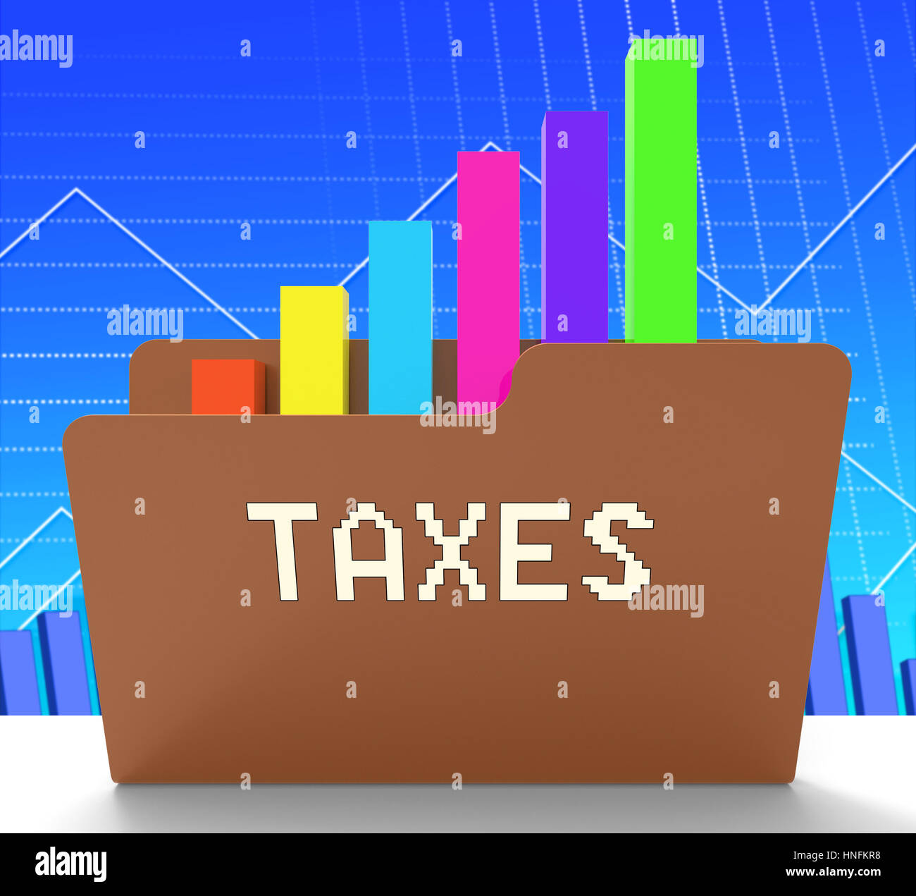 Taxes Graph File Showing Irs Taxation 3d Rendering Stock Photo - Alamy