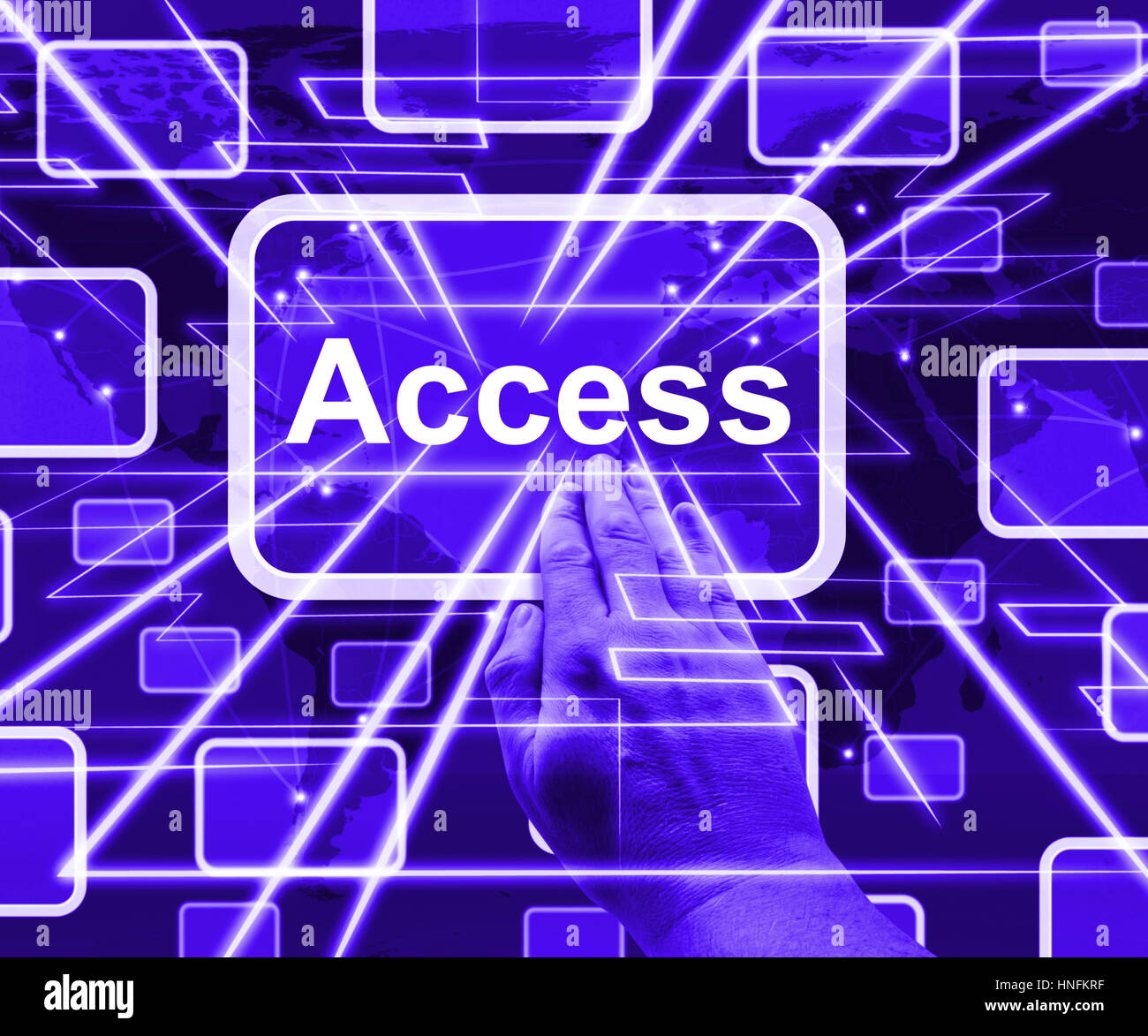 Access Button Over Map Shows Permission And Security 3d Rendering Stock ...