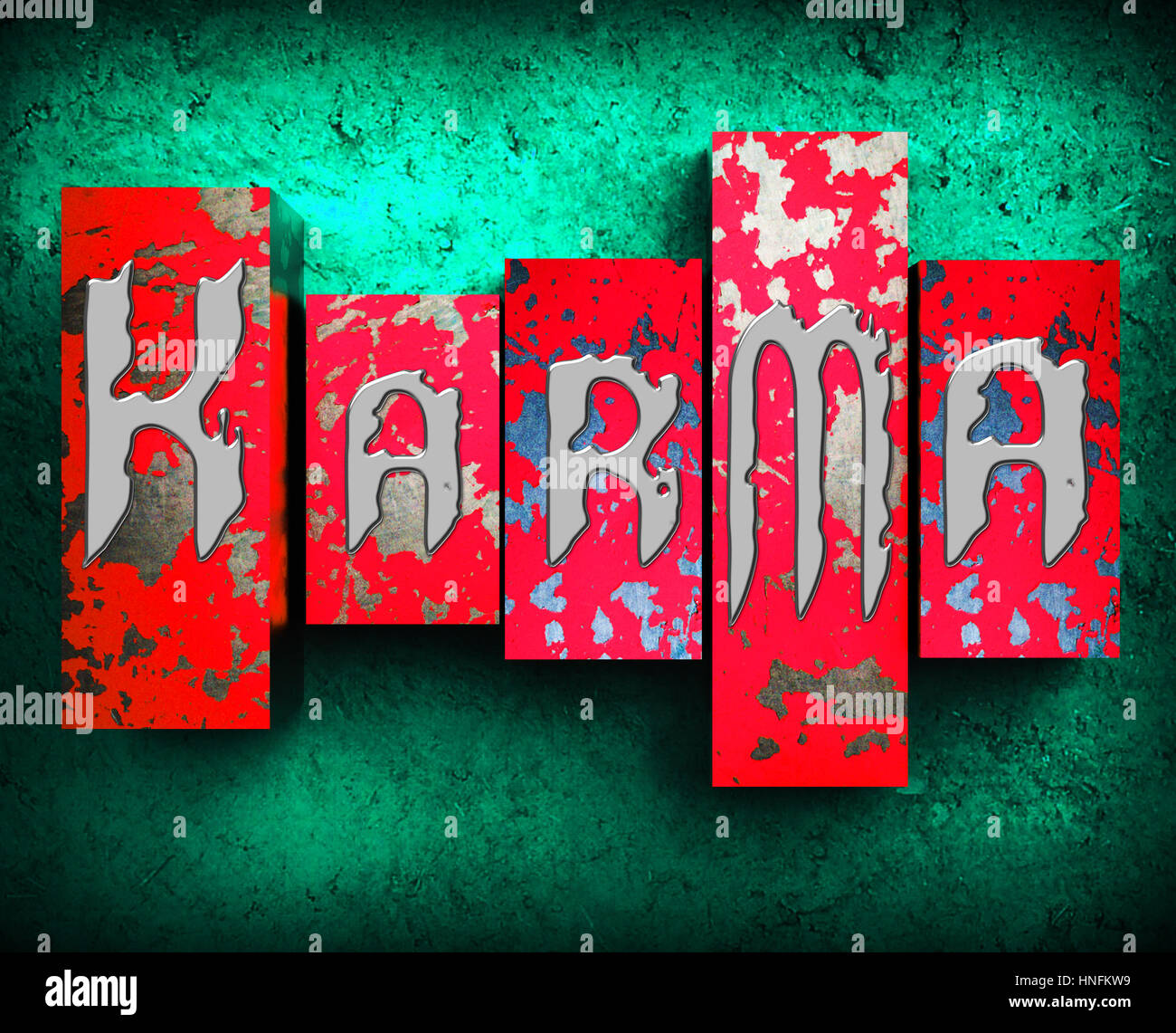 Karma Word Showing Faith And Luck 3d Illustration Stock Photo - Alamy