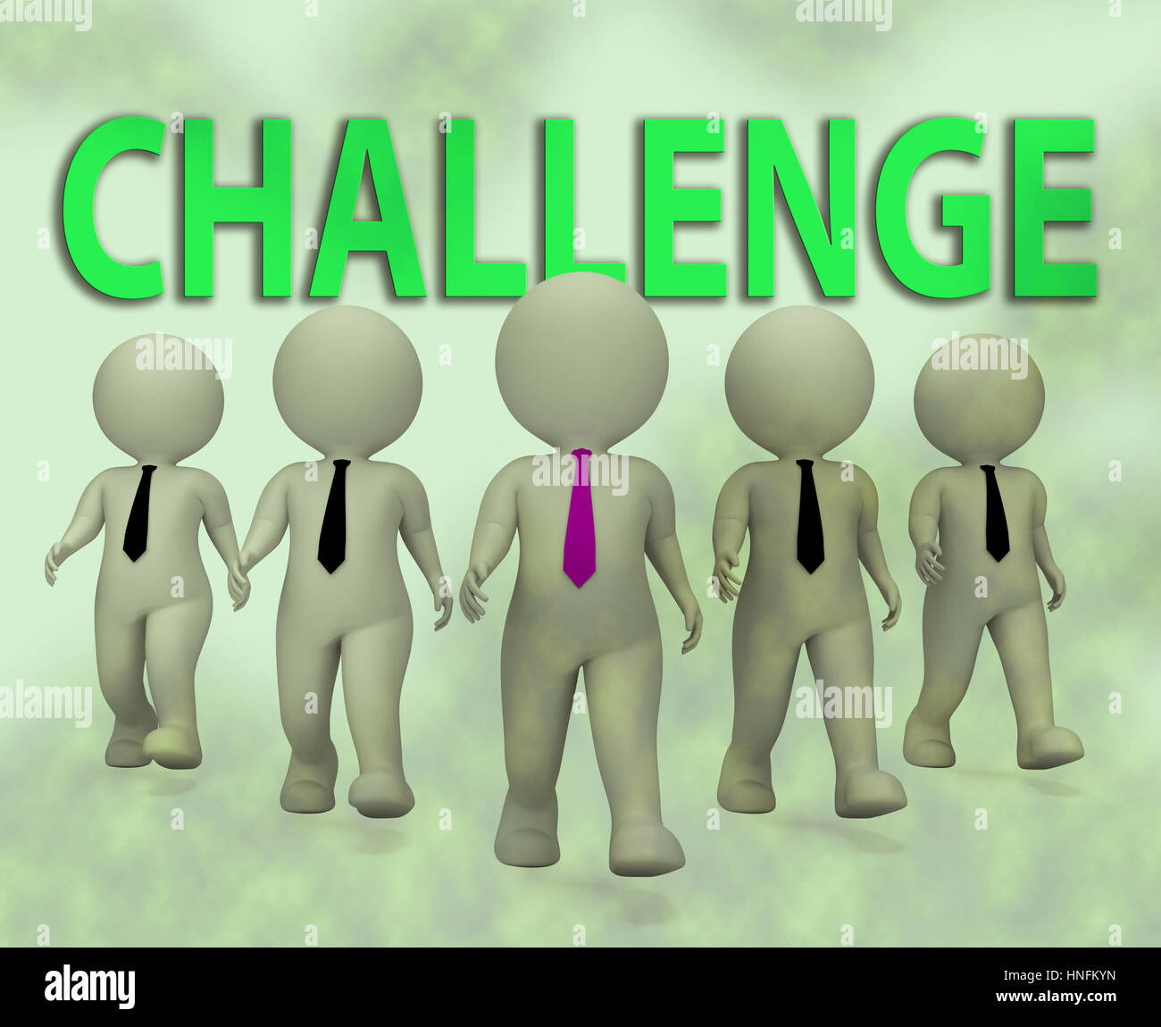 Challenge Businessmen Characters Showing Overcoming Difficulties 3d ...