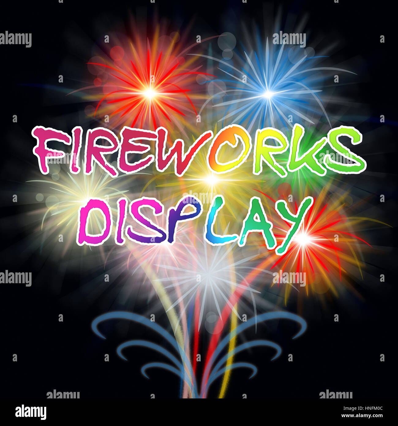 Fireworks Display Show Meaning Pyrotechnics Party Celebration Stock ...