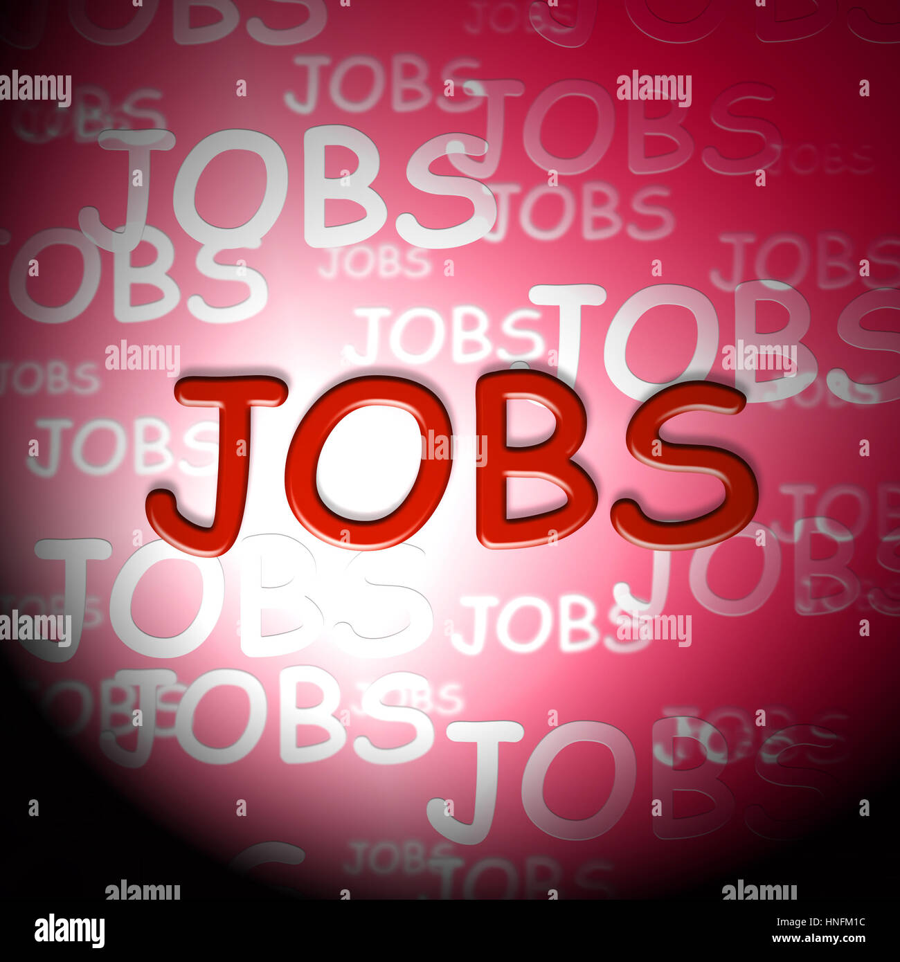 Jobs Words Representing Workers Hiring Or Employment Stock Photo - Alamy