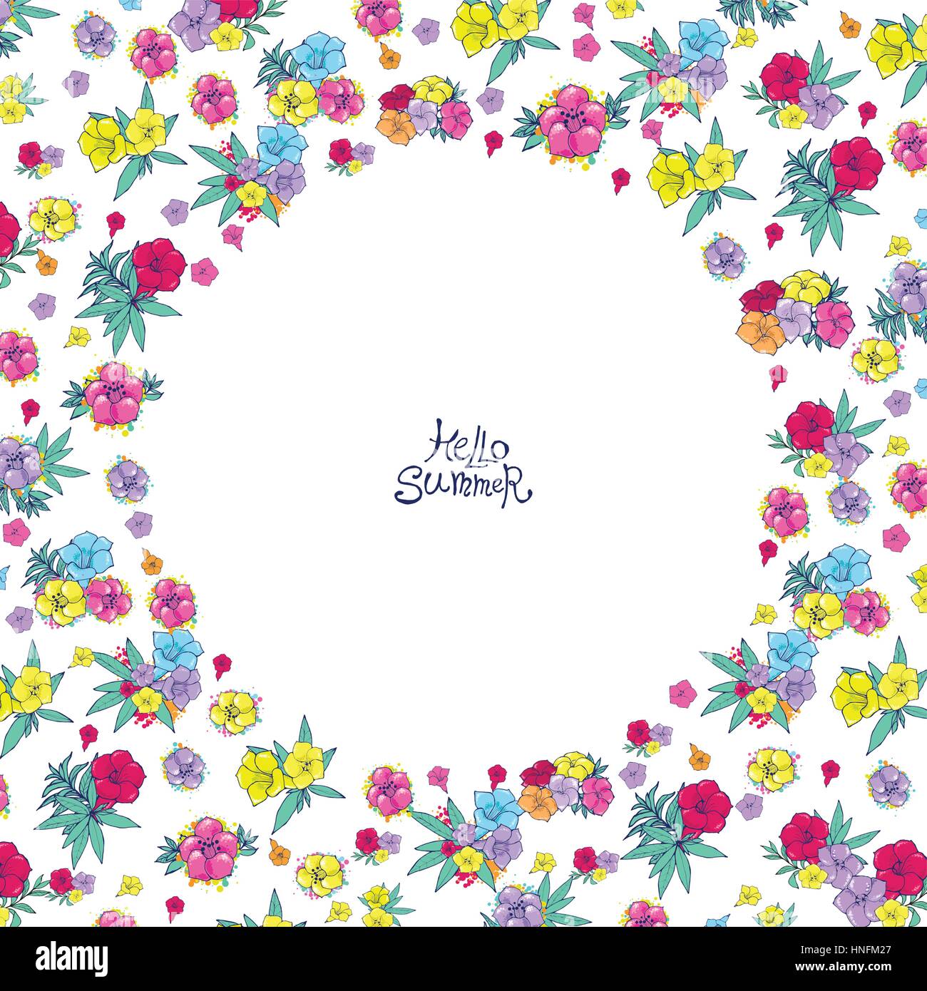 Circle floral frame Stock Vector Image & Art - Alamy