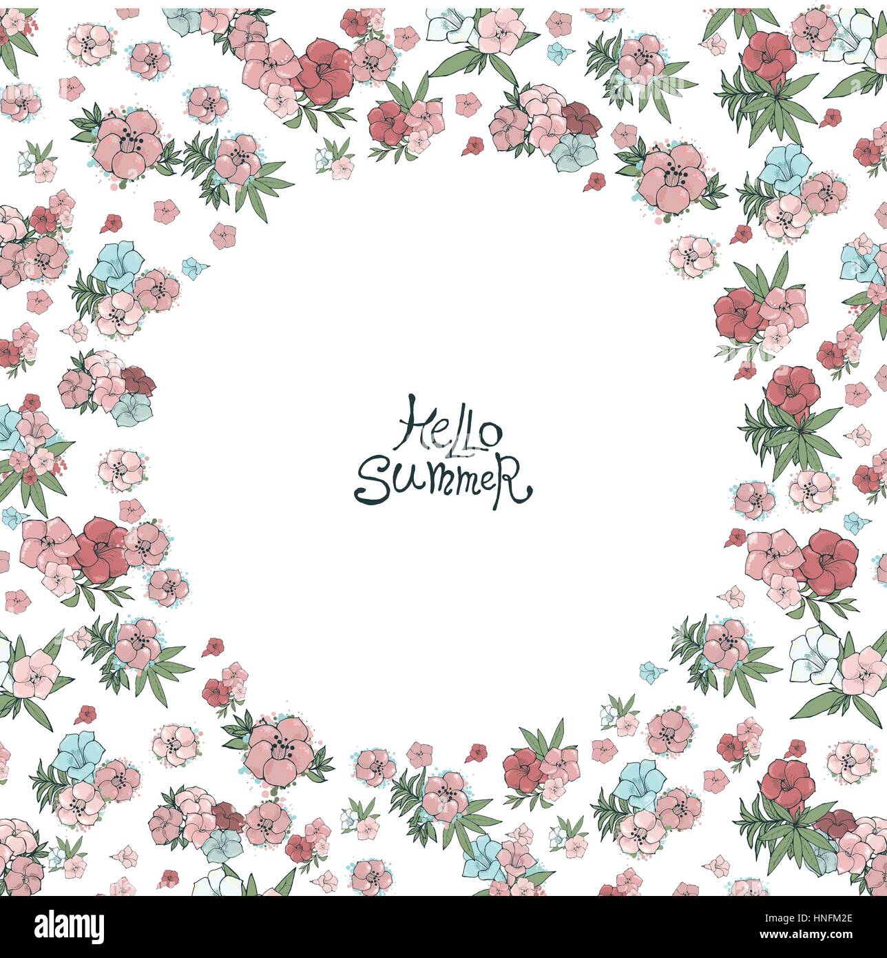 Circle floral frame Stock Vector Image & Art - Alamy