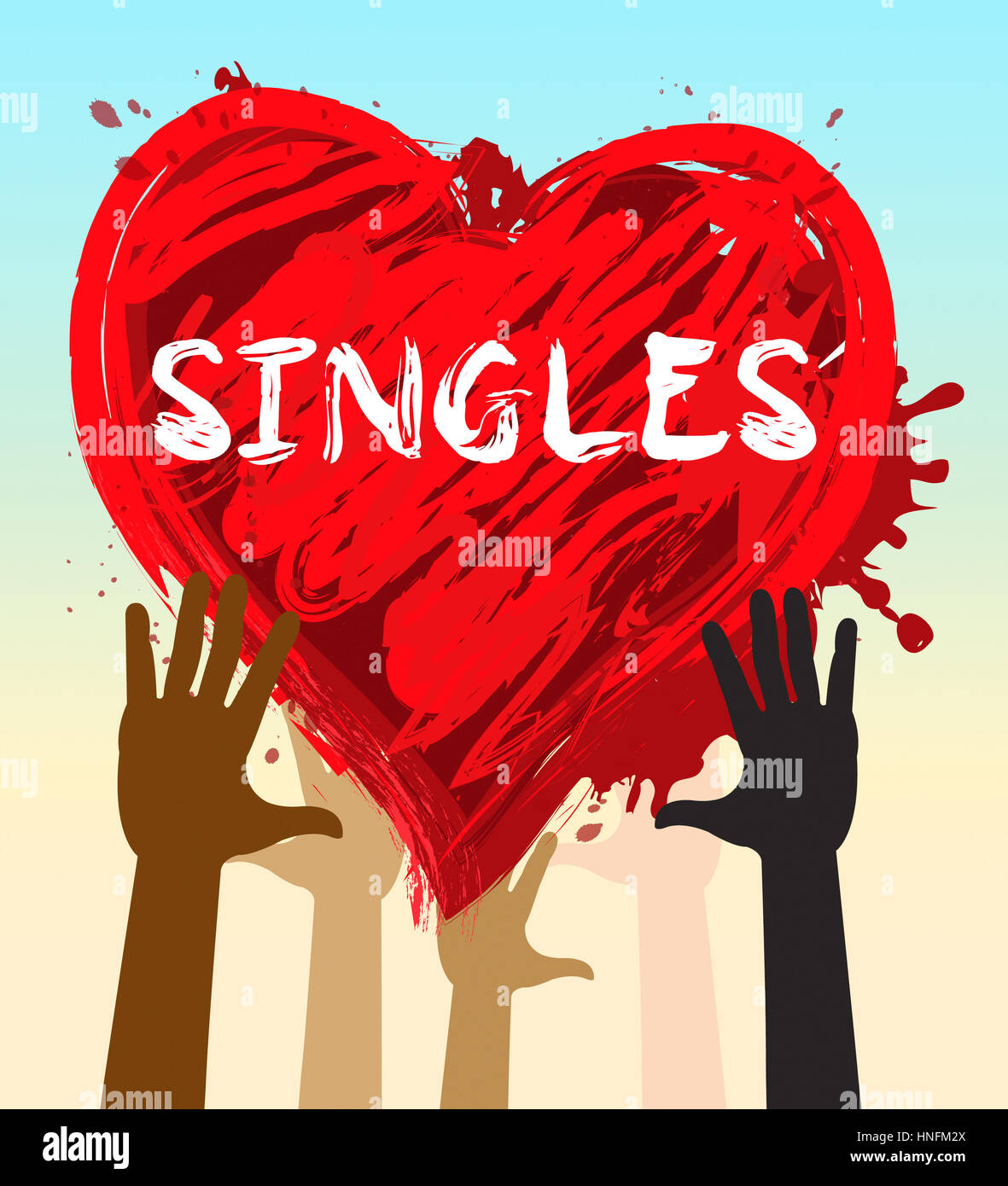 Hands Holding Singles Heart Shows Compassion Searching 3d Illustration ...