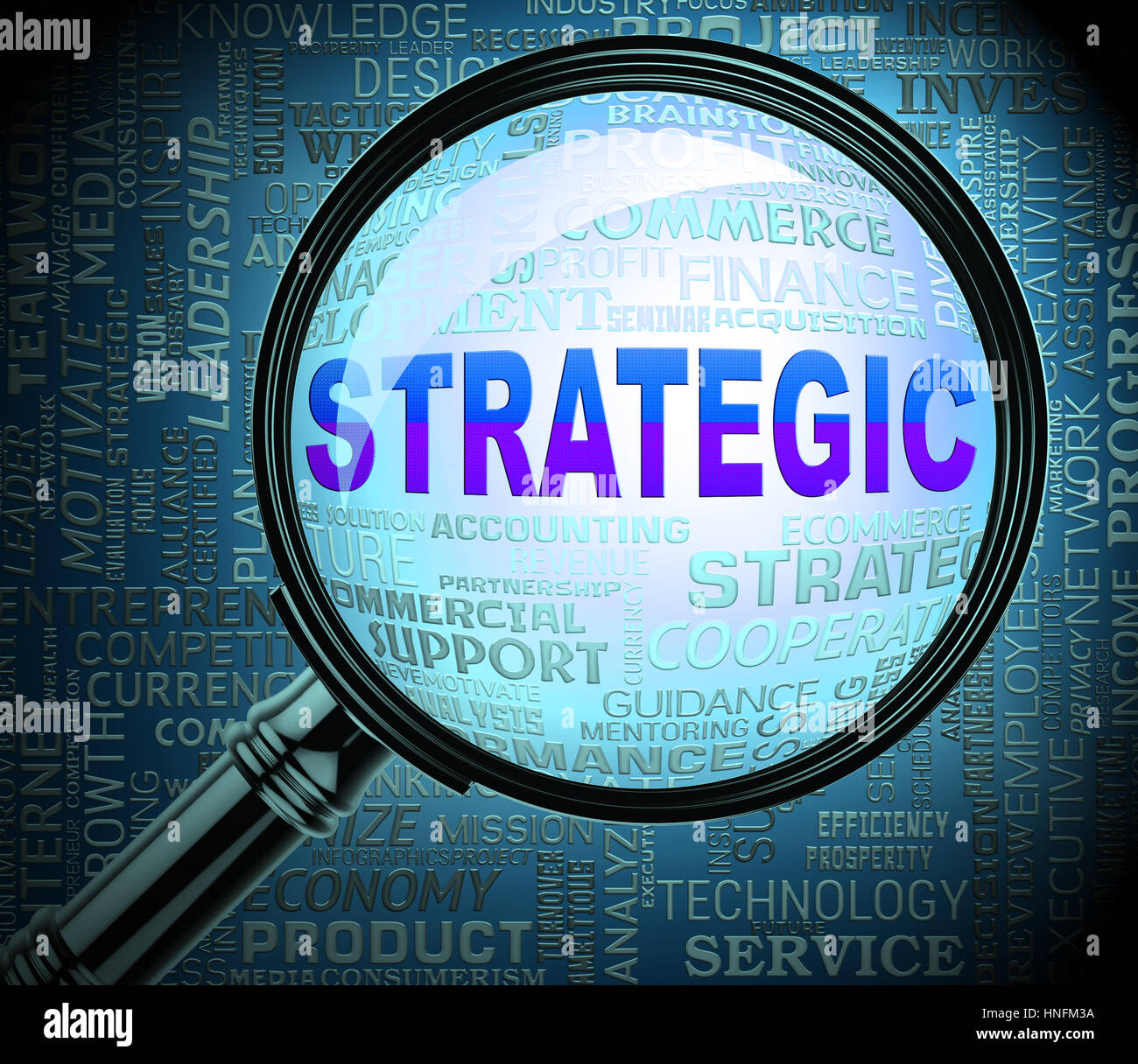 Strategic Magnifier Representing Business Strategy And Searches 3d ...
