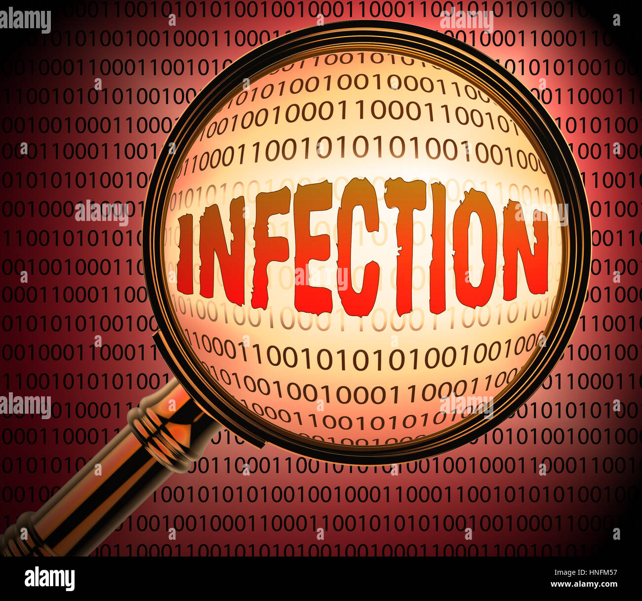 Computer Infection Magnifier Representing Search Processor And Info 3d ...