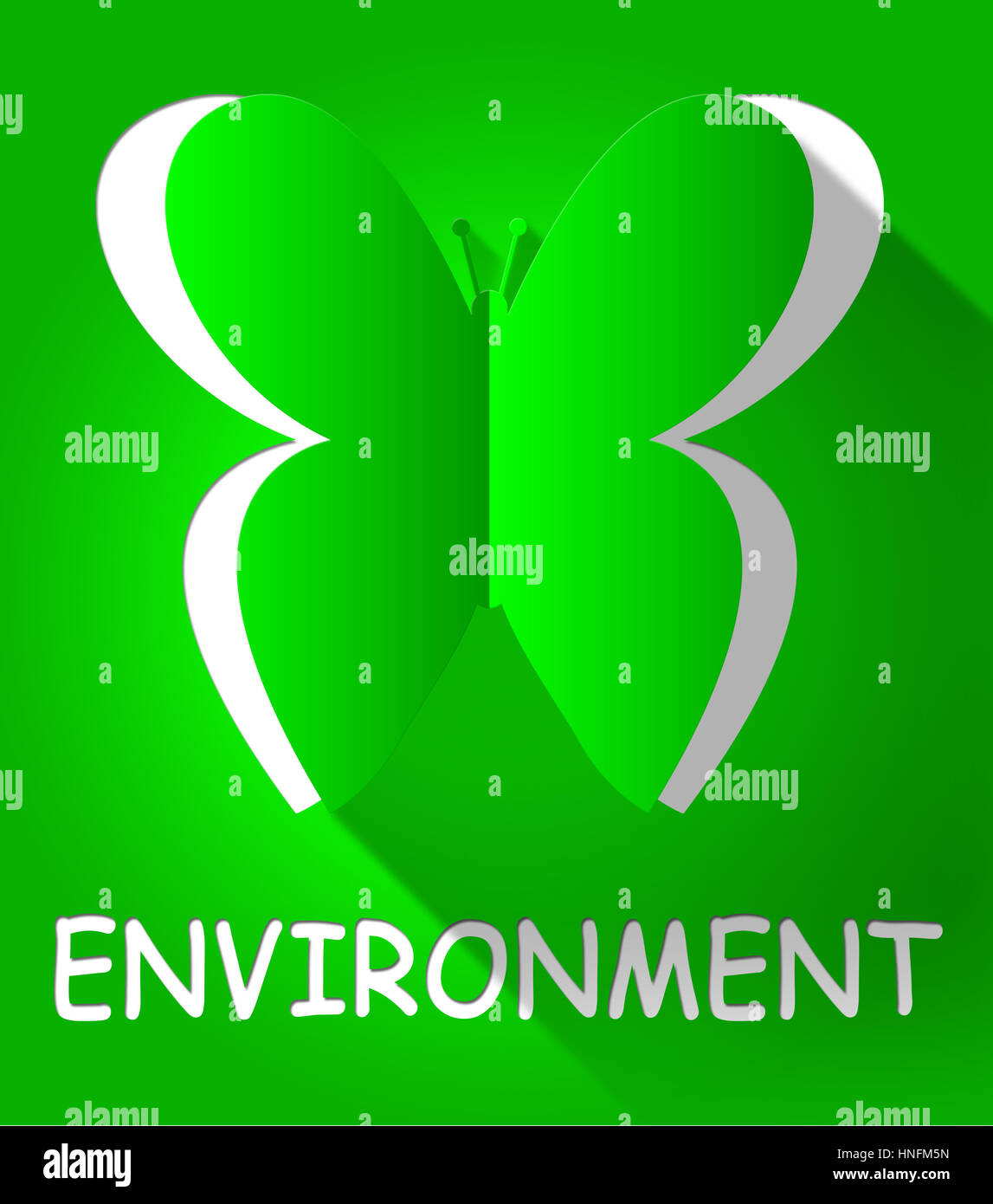 Environment Butterfly Cutout Shows Ecology Nature 3d Illustration Stock ...