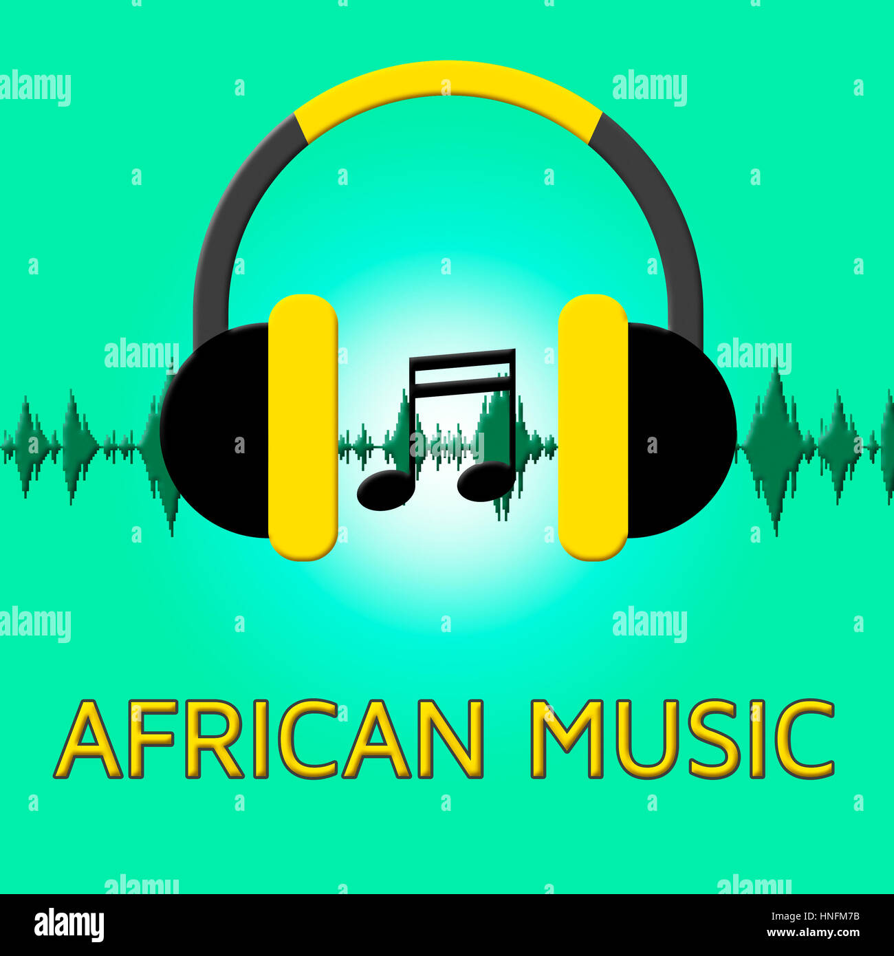 African Music Headphones Sound Shows Africa Soundtracks 3d Illustration ...