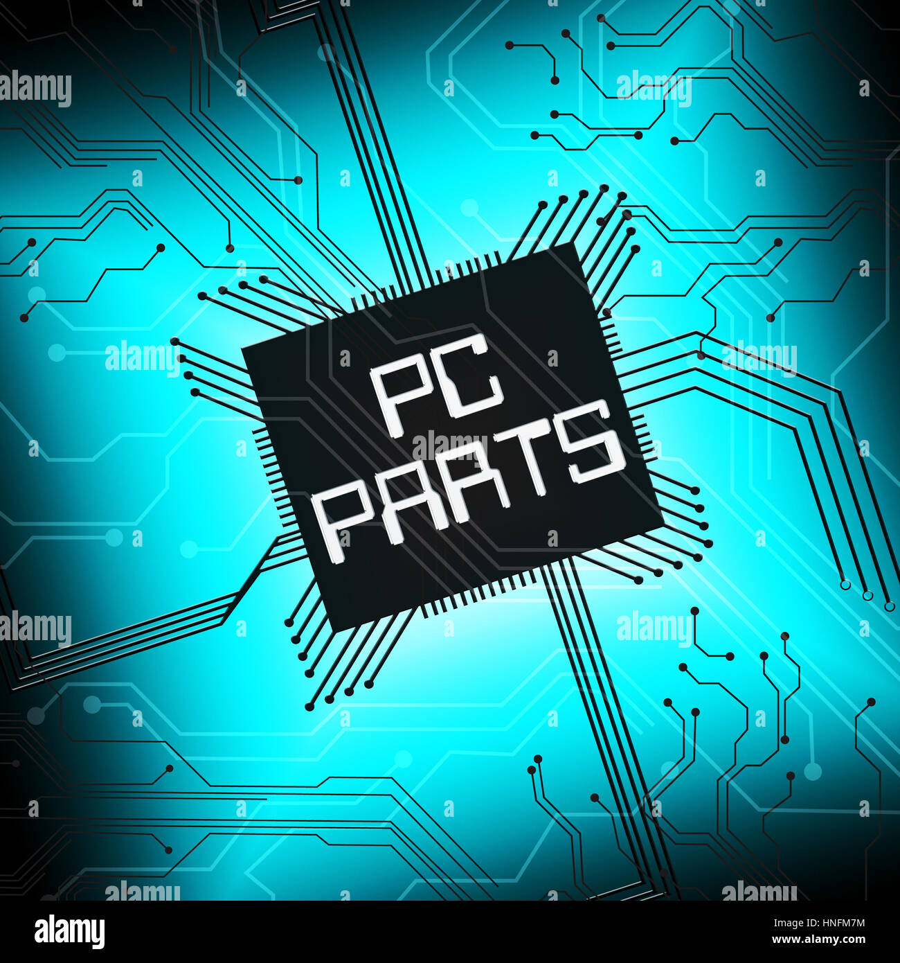 Pc Parts Cpu Shows Computer Components 3d Illustration Stock Photo - Alamy